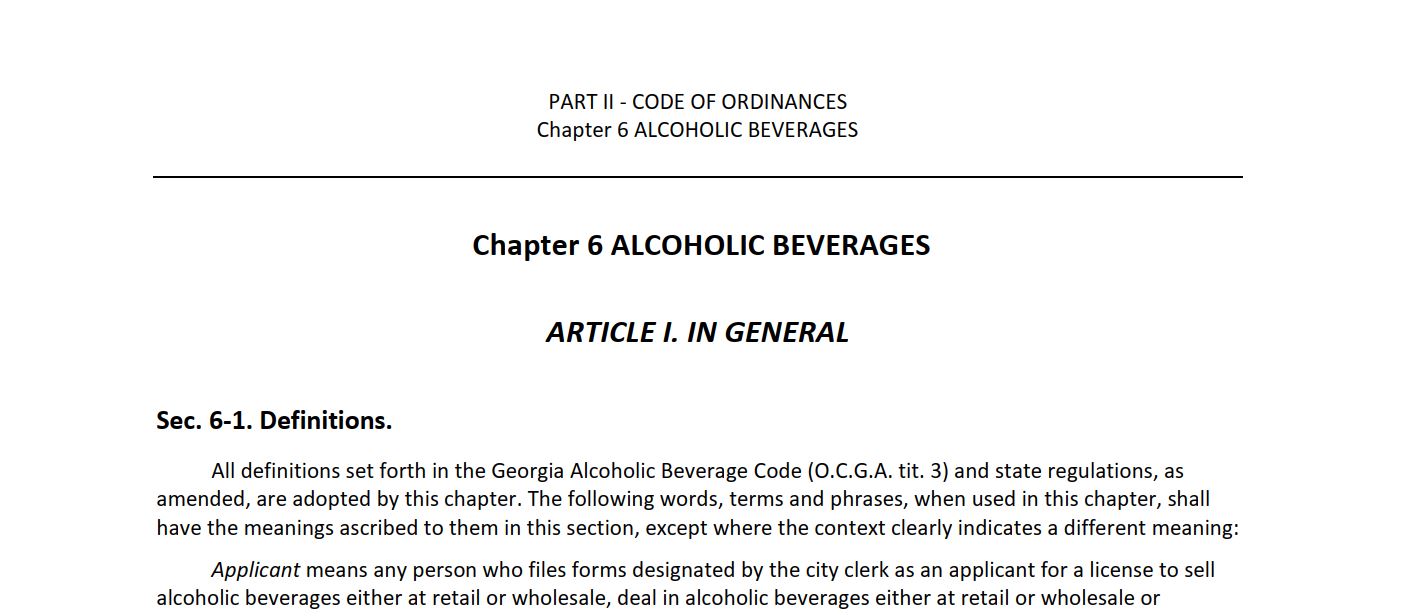 Proposed Changes To Alcoholic Beverage License Ordinance (Updated ...
